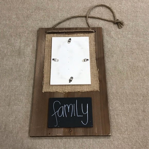 Accents | Home Enchante Burlap Chalkboard Family Picture Rope Hanging ...